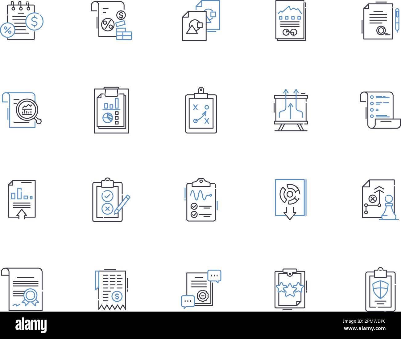 Documents Outline Icons Collection Files Records Papers Forms Certificates Contracts