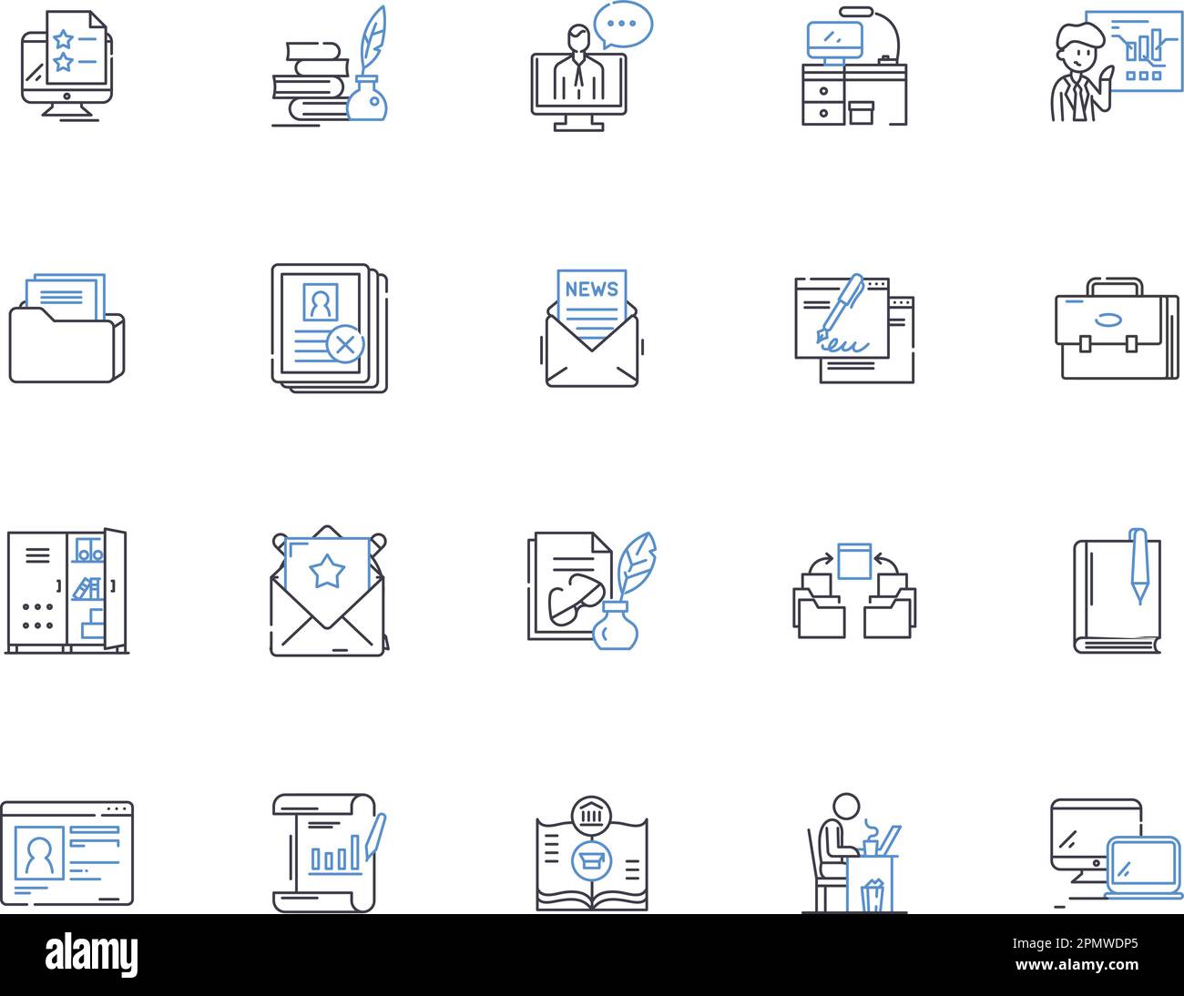 Copywriting outline icons collection. Copywriting, Content, Writing ...