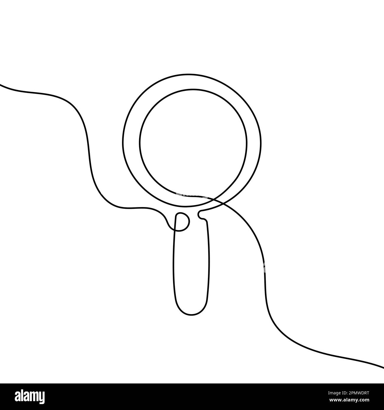 Loupe in continuous line drawing style. Line art of magnifying glass ...