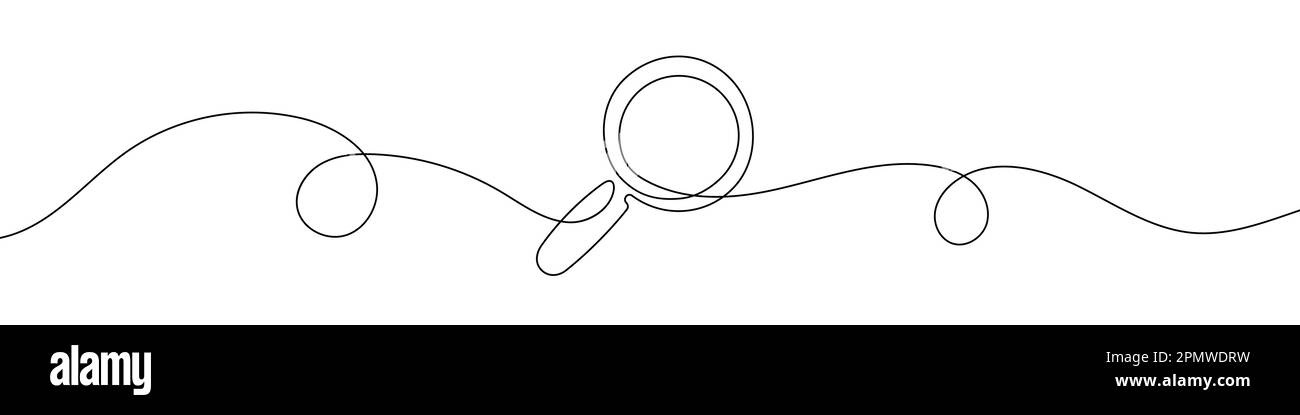 Loupe in continuous line drawing style. Line art of magnifying glass ...