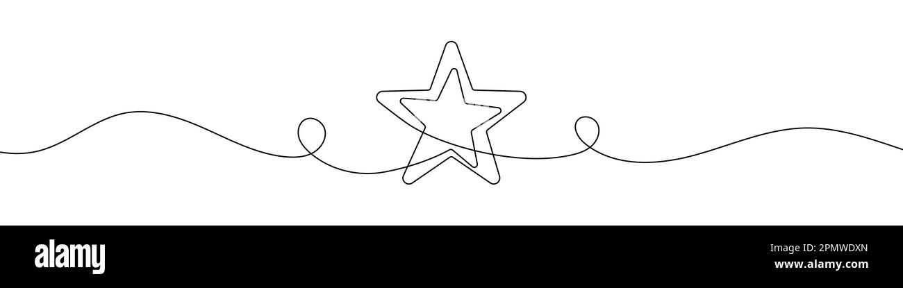 Star in continuous line drawing style. Line art star icon. Vector ...