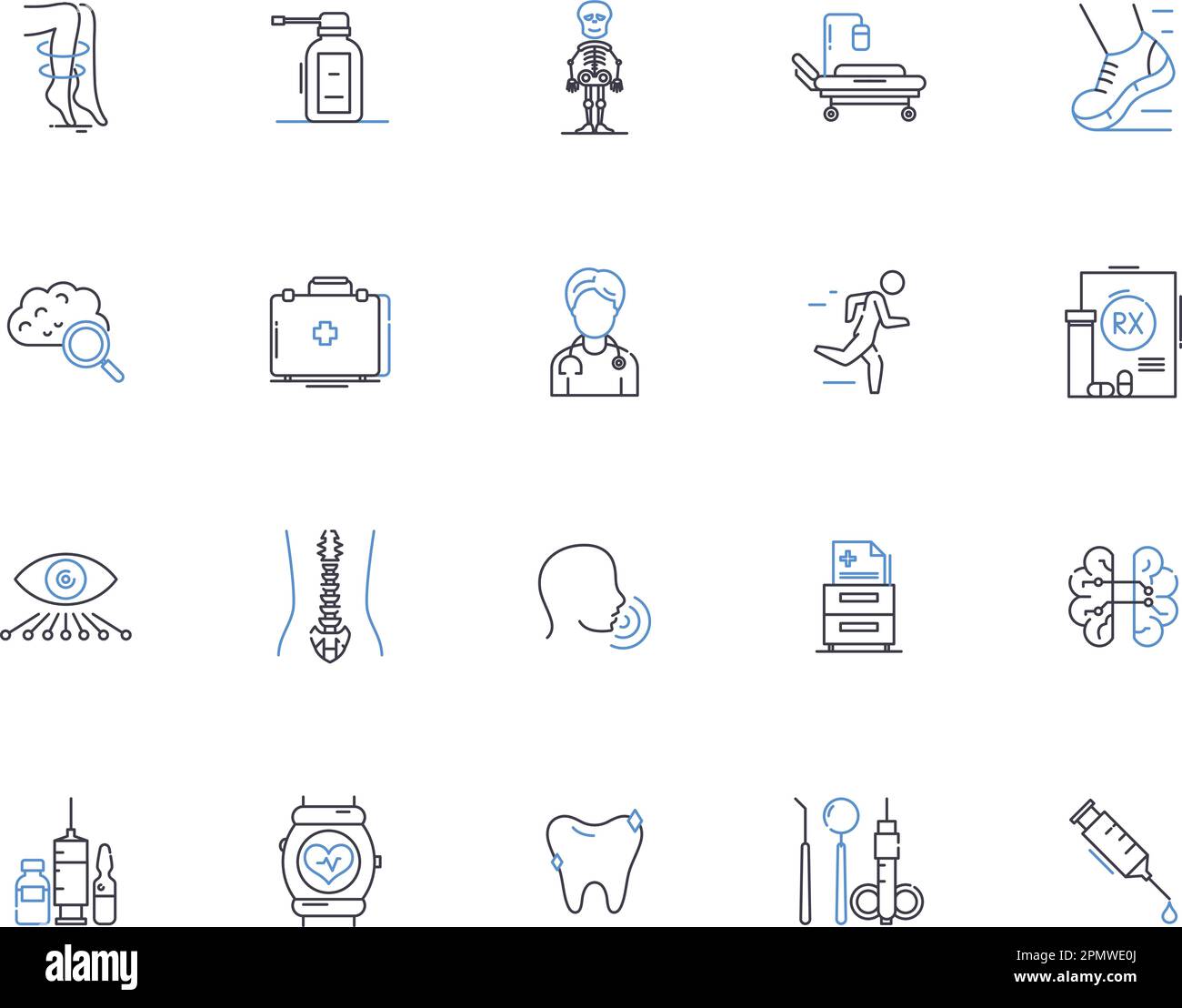 Clinic outline icons collection. Clinic, Medical, Healthcare, Therapy ...
