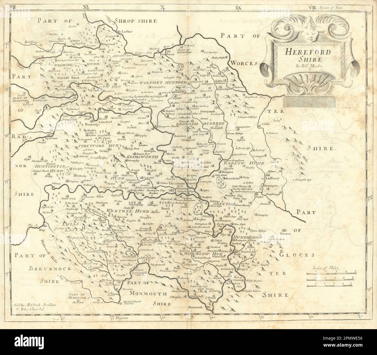 Map of herefordshire 18th century hi-res stock photography and images ...