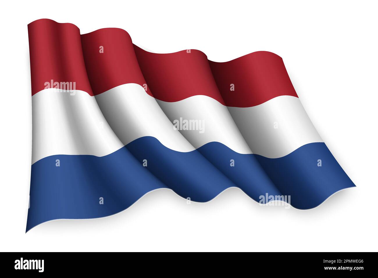 Netherlands flag on waving Stock Vector Images - Alamy