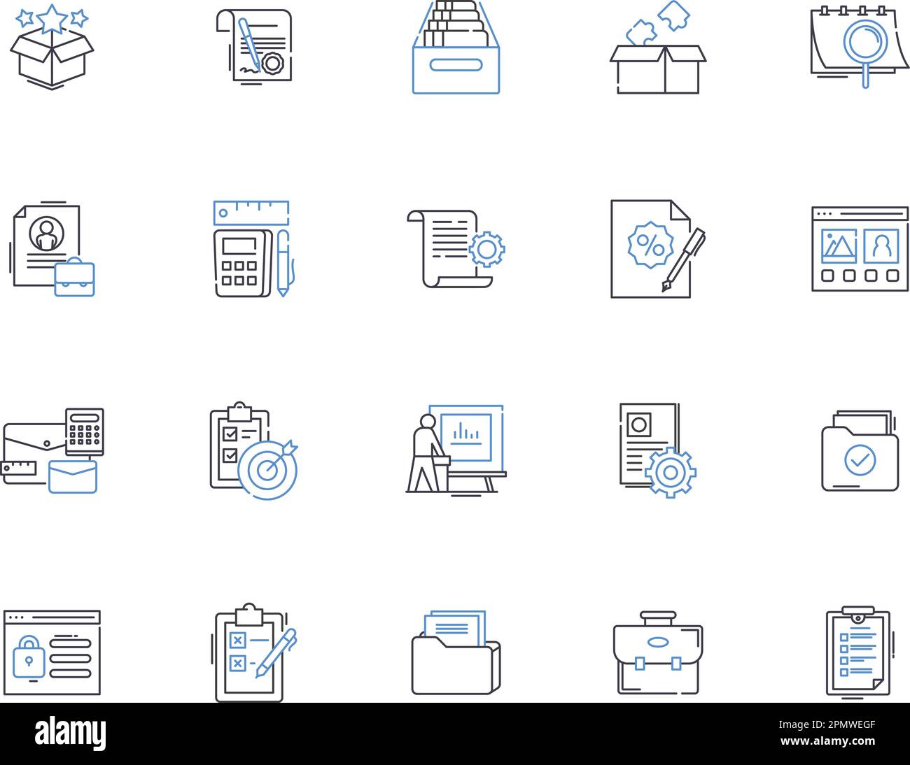 Planning outline icons collection. Scheme, Arrangement, Program, Design ...
