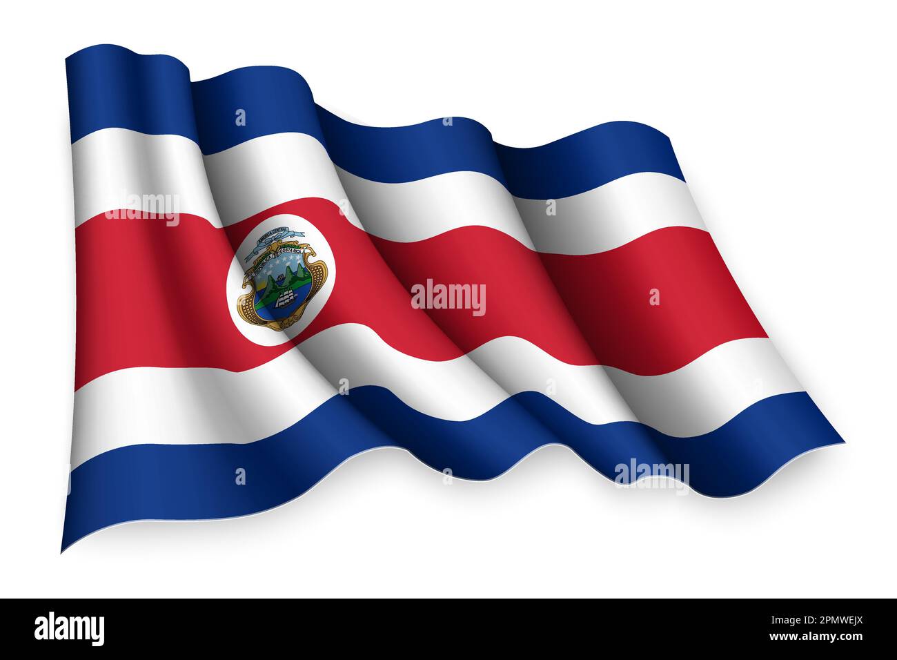 Costa Rican Flag Waving