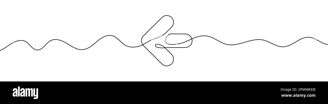 Arrow in continuous line drawing style. Line art of the arrow icon ...