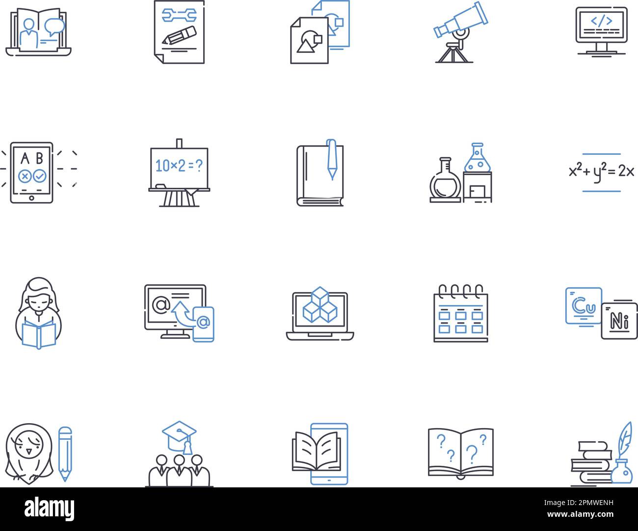 Homework outline icons collection. Exercise, Assignment, Task, Study, Quiz, Projects, Research ...