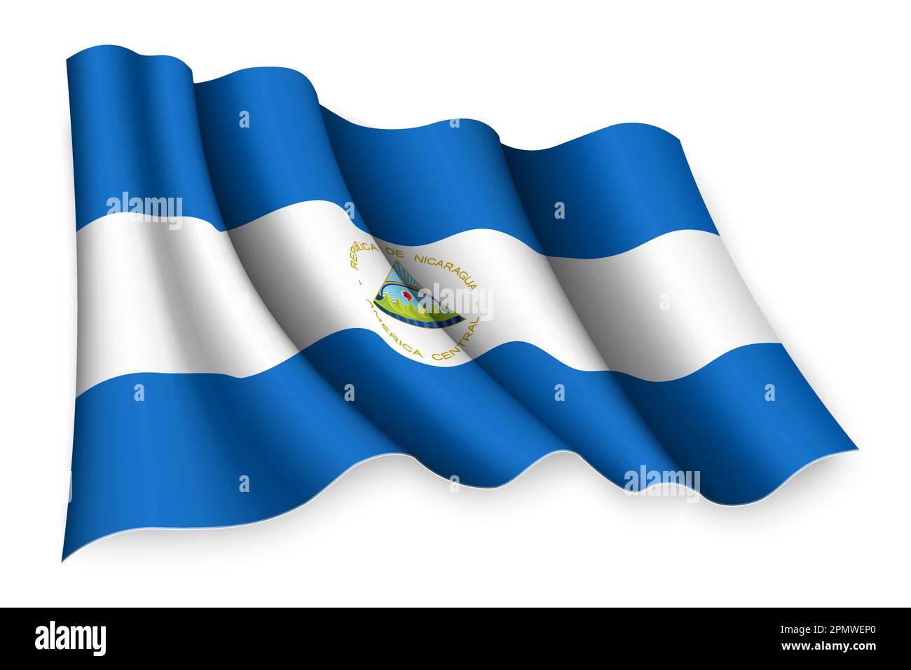 Realistic waving flag of Nicaragua Stock Vector Image & Art - Alamy