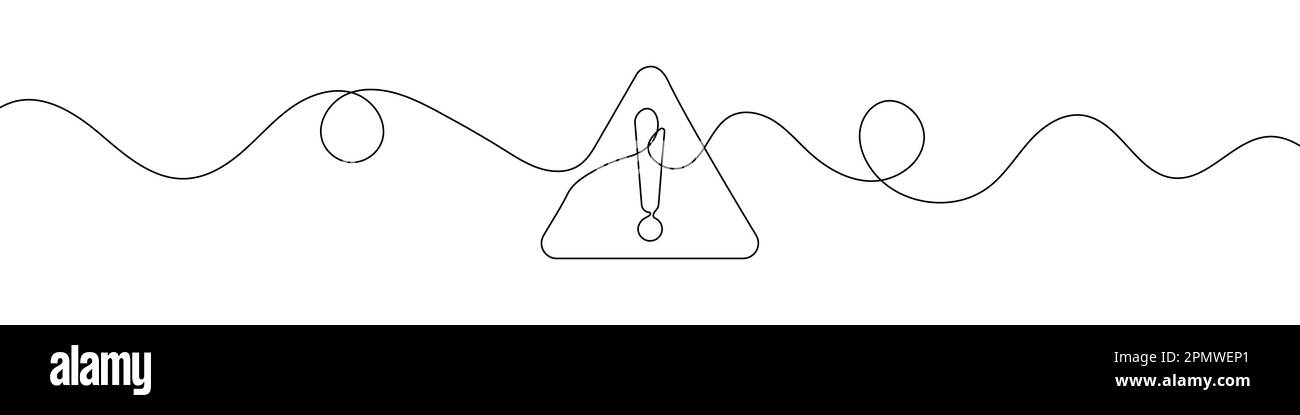 Exclamation mark in continuous line drawing style. Line art of of an ... Exclamation mark in continuous line drawing style. Line art of of an ...
