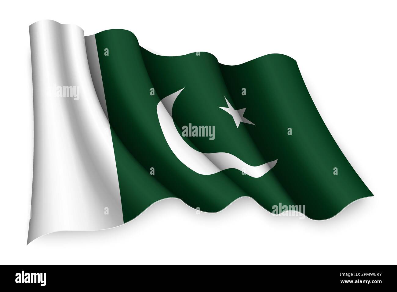 Realistic waving flag of Pakistan Stock Vector Image & Art - Alamy