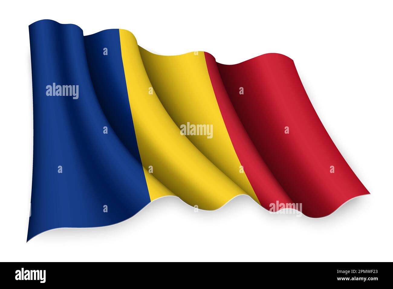 Realistic waving flag of Romania Stock Vector Image & Art - Alamy