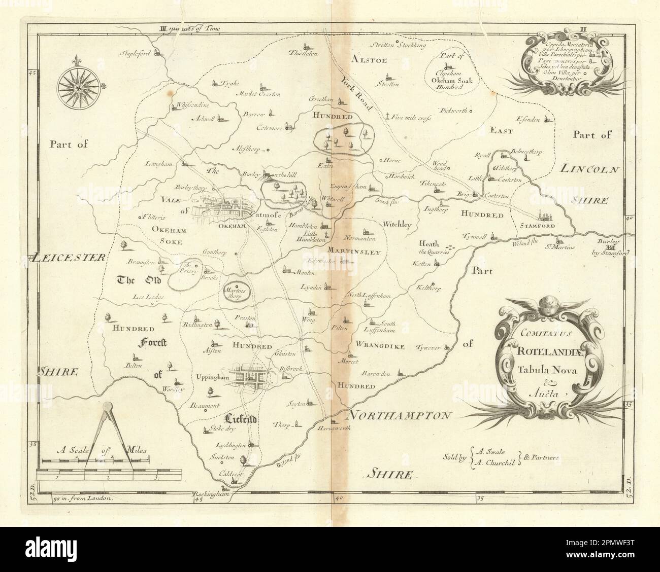 Rutland. 'COMITATUS ROTELANDIAE' by ROBERT MORDEN. Uppingham & Oakham ...