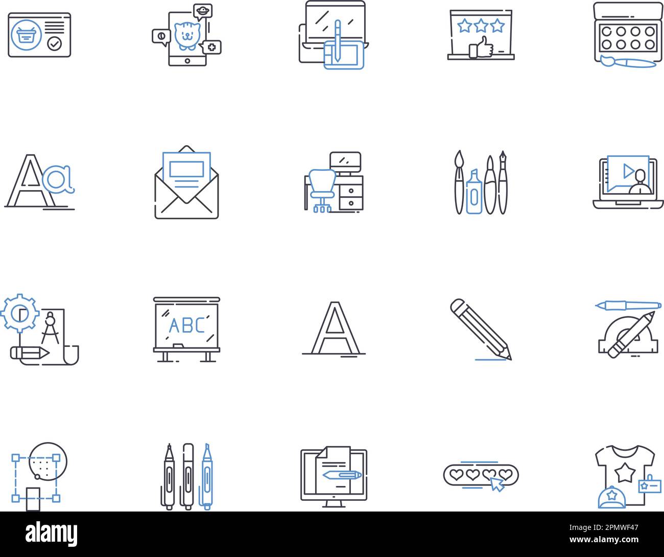 Graphic design outline icons collection. Graphic Design, Illustration ...