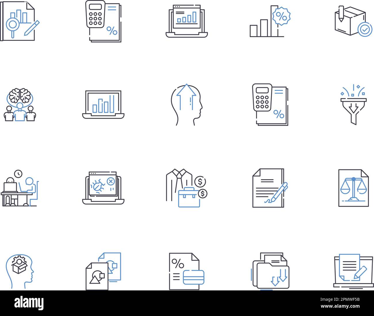 Analytics Line Icons Collection Analysis Trends Data Insights