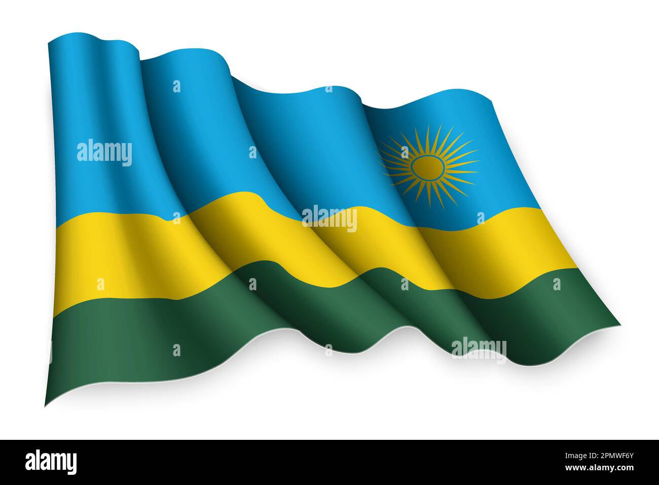 Realistic waving flag of Rwanda Stock Vector Image & Art - Alamy