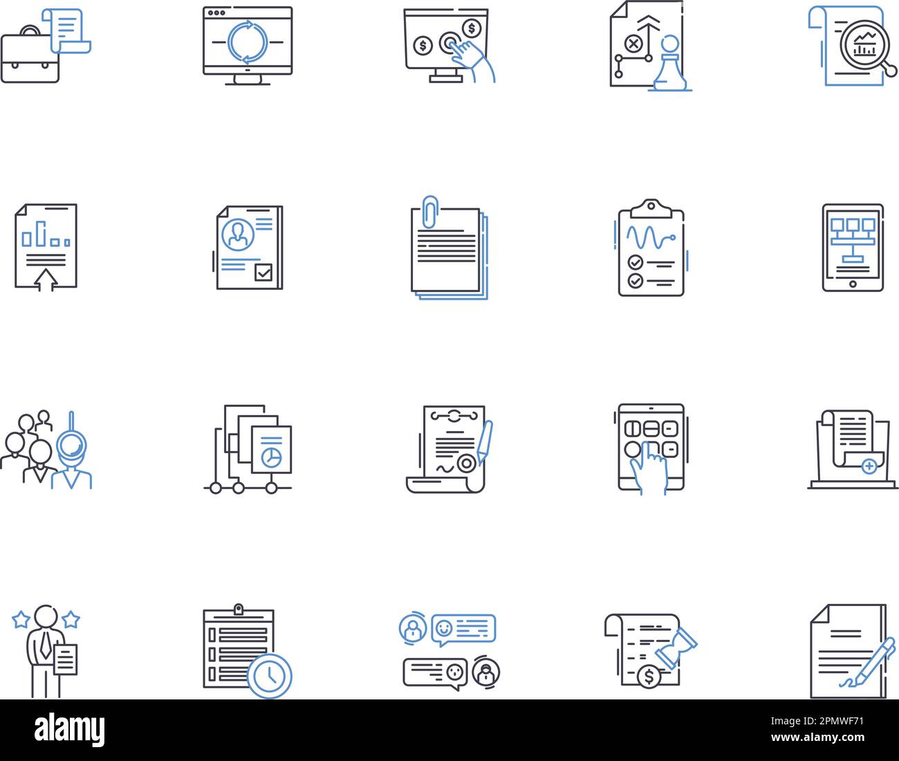 Survey and research outline icons collection. Surveying, Researching ...