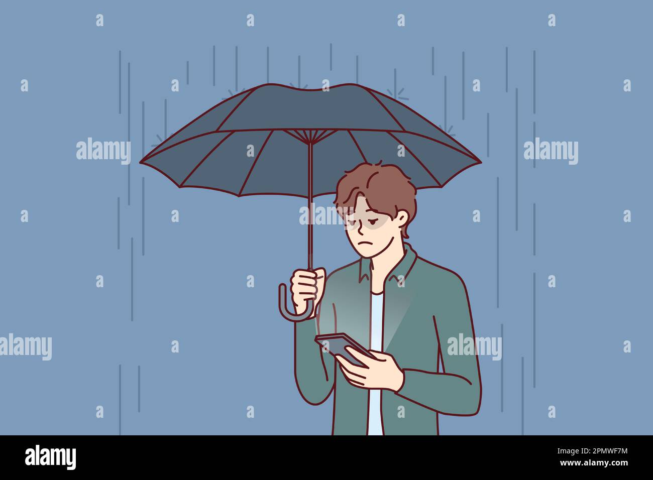 Psychology concept man umbrella standing Stock Vector Images - Alamy