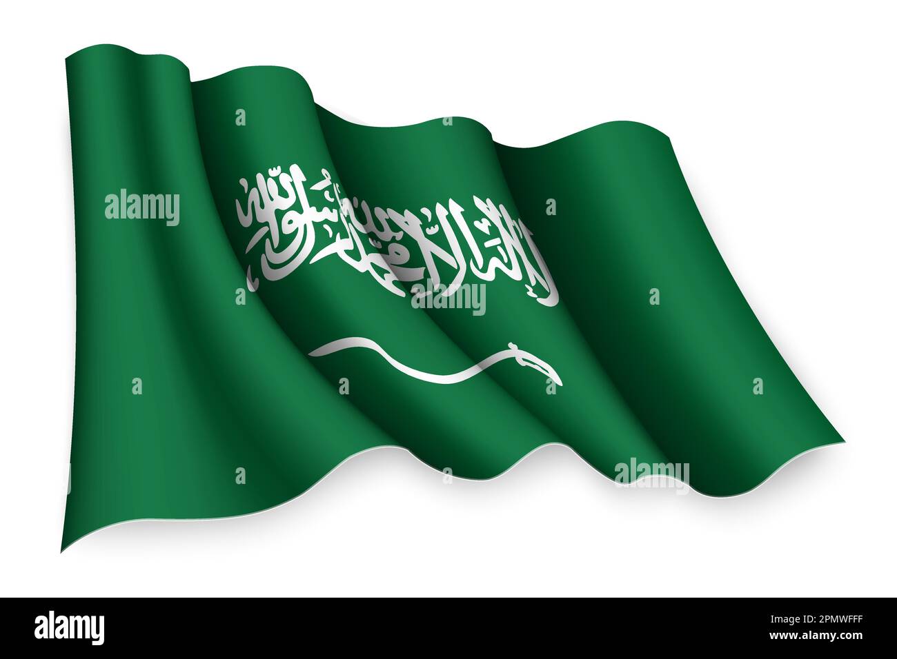 Realistic waving flag of Saudi Arabia Stock Vector Image & Art - Alamy