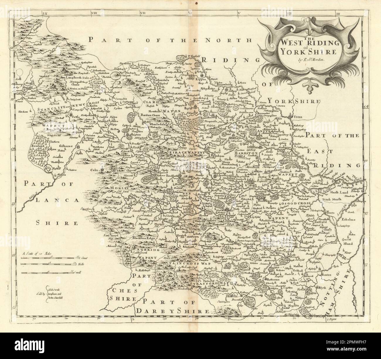 Yorkshire 17th century map hi-res stock photography and images - Alamy