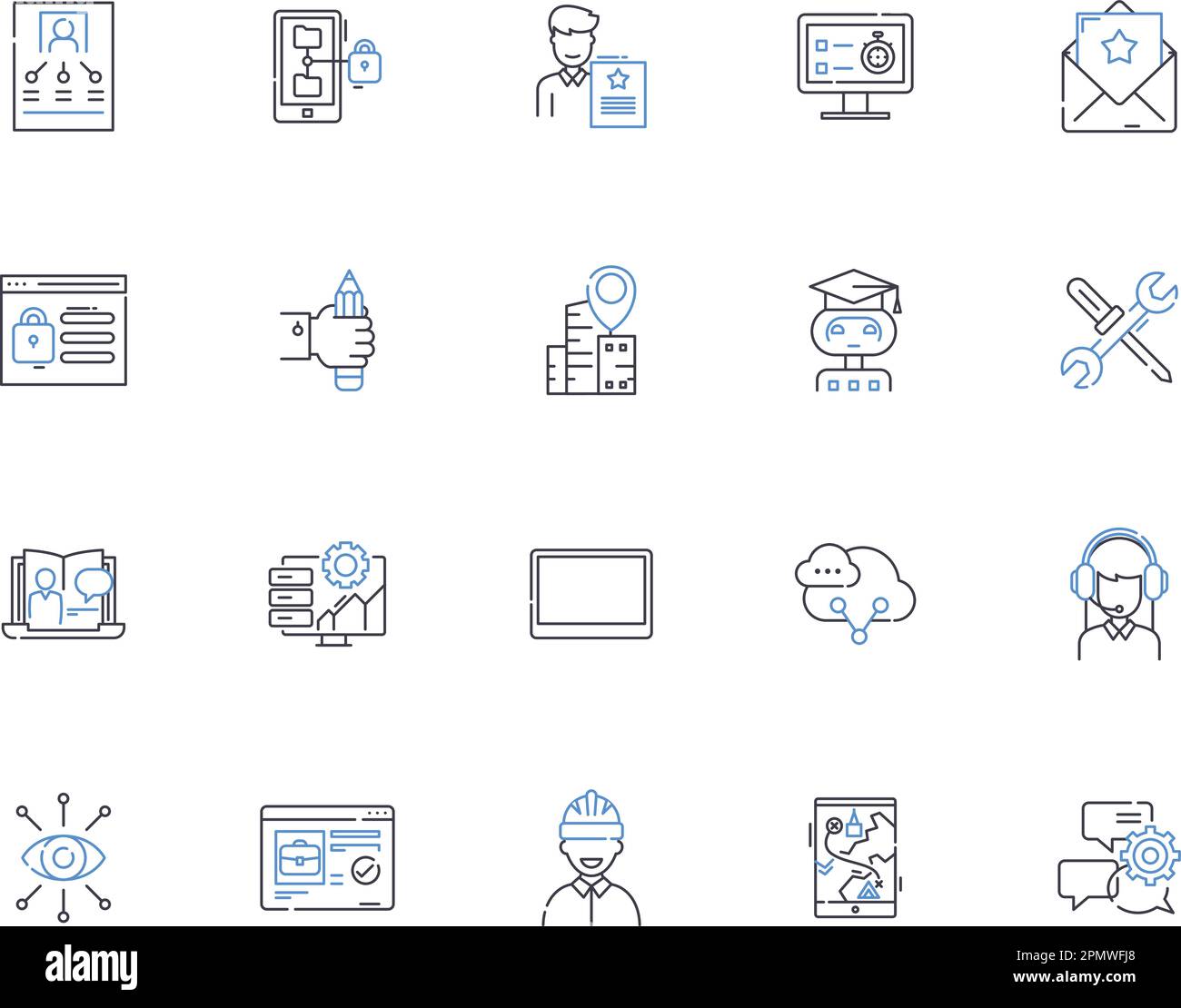 Admin outline icons collection. Administrator, Administering ...