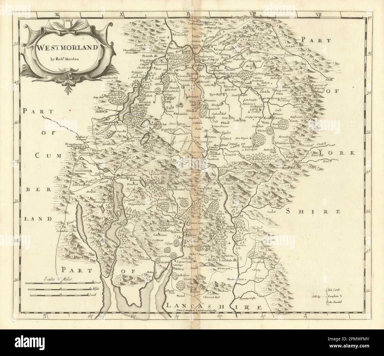 Westmoreland. 'WESTMORLAND' by ROBERT MORDEN from Camden's Britannia ...