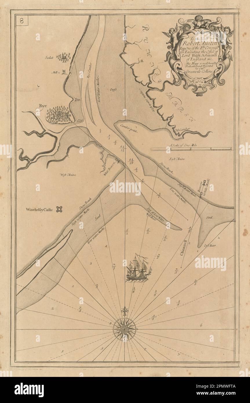 Rother Estuary, Rye & Winchelsea. Sea chart by Capt. Greenvile. COLLINS ...