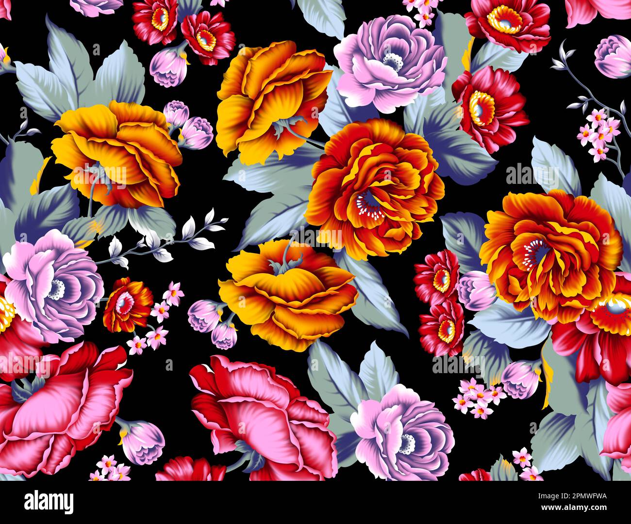 Floral Seamless Pattern Stock Photo - Alamy