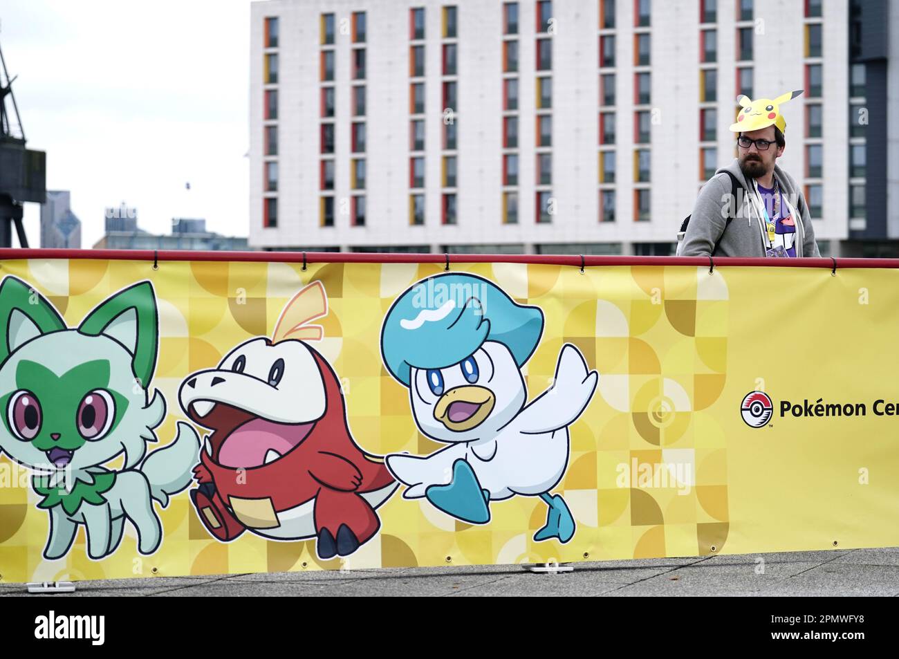 A person arrives at the Pokemon European International Championship at ...