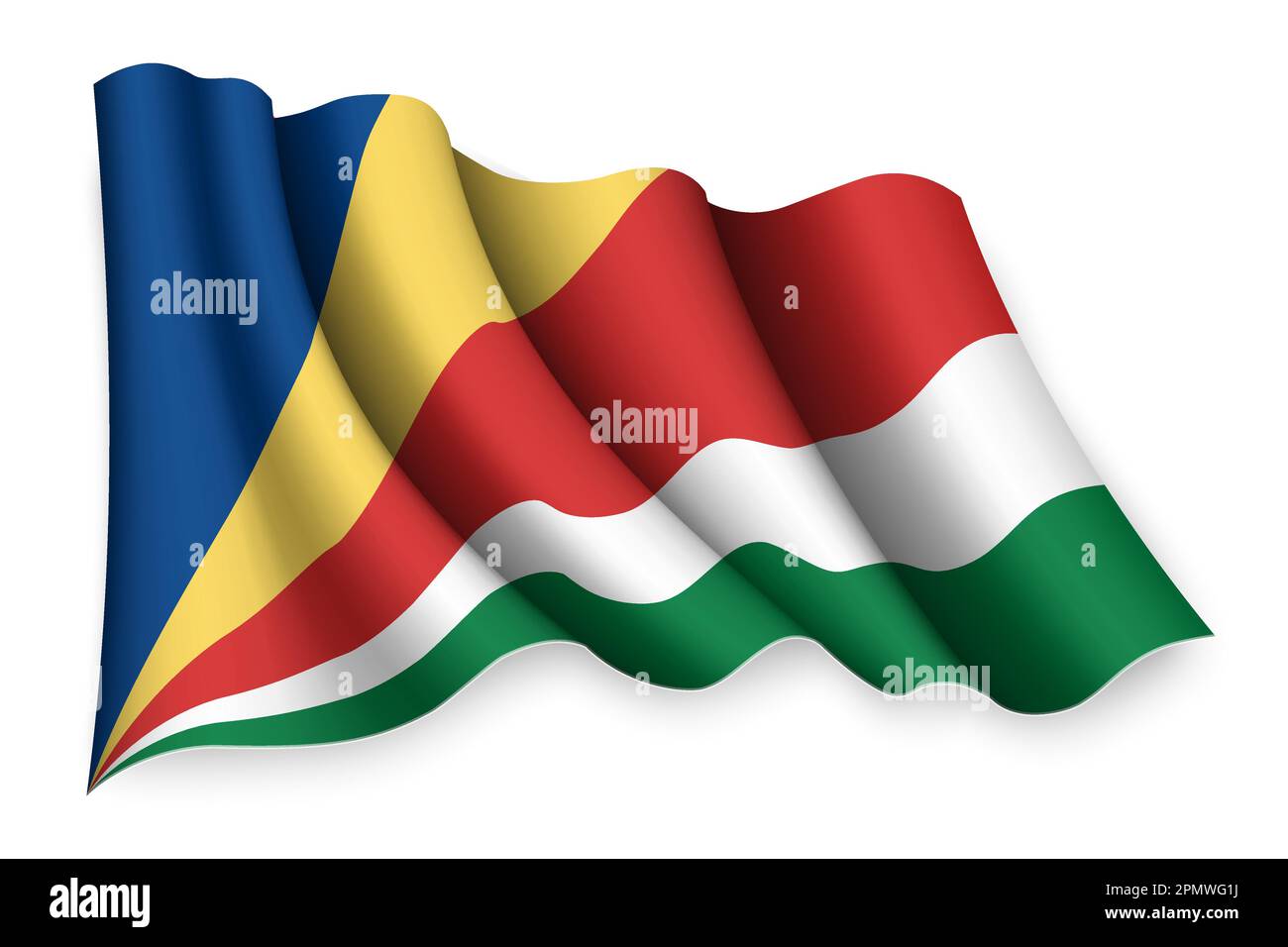 Seychelles realistic waving flag hi-res stock photography and images ...