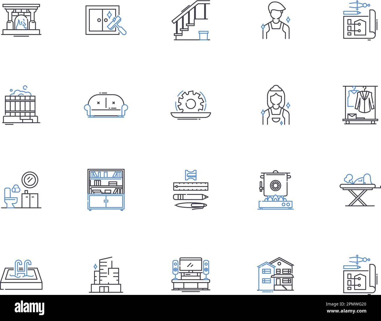 Home renovation outline icons collection. Renovation, Home, Improvement ...