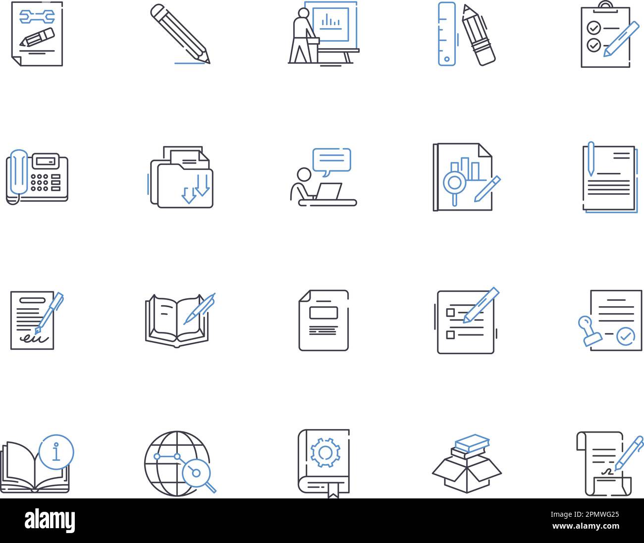 Business office outline icons collection. Office, Business, Building ...