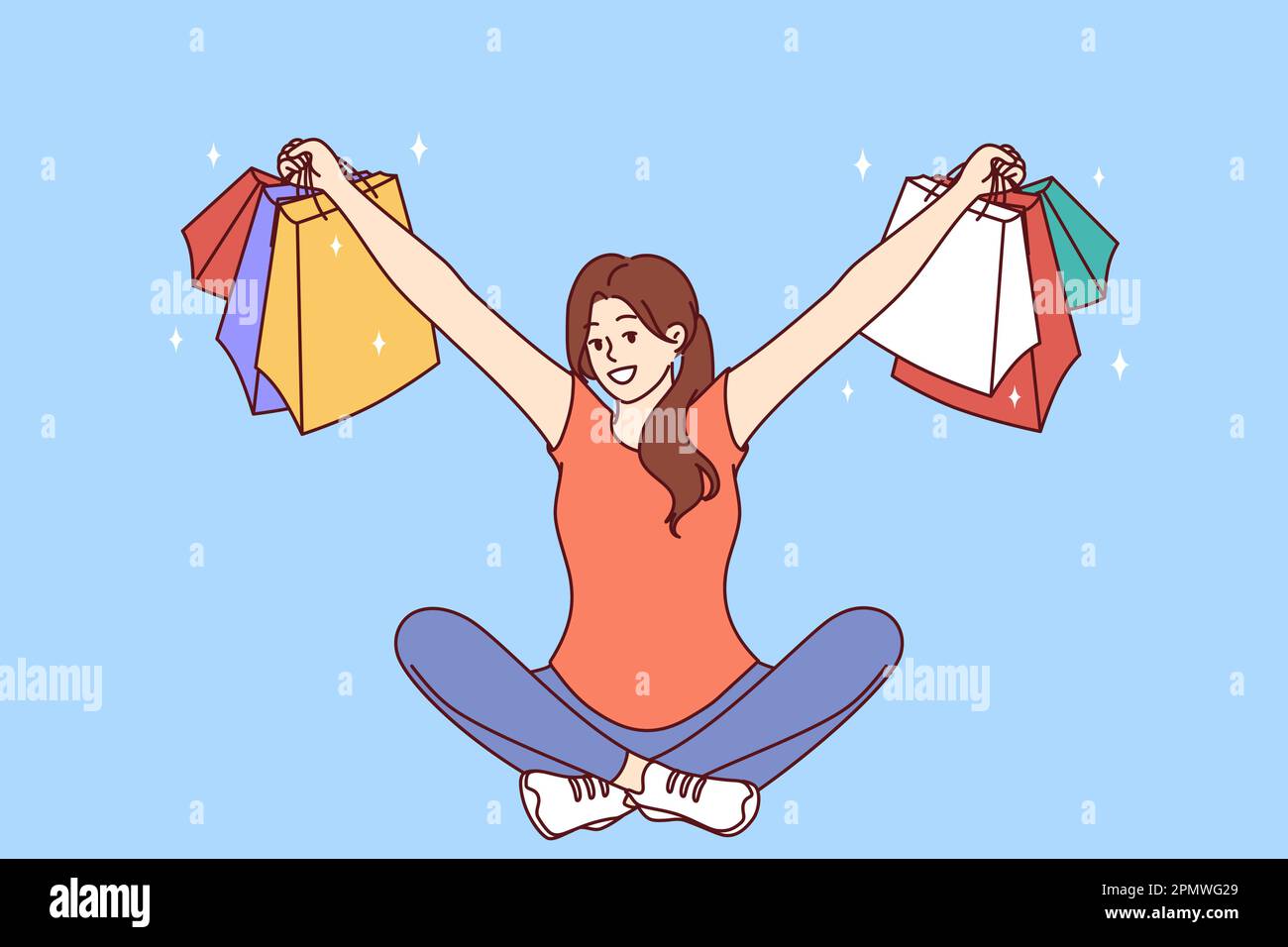 Woman packages clothing Stock Vector Images - Alamy