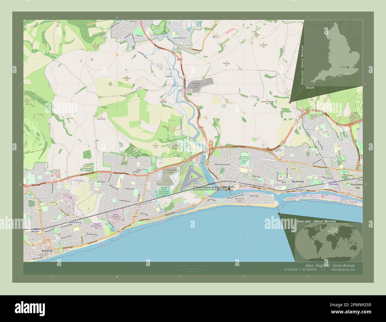 Adur, non metropolitan district of England - Great Britain. Open Street ...