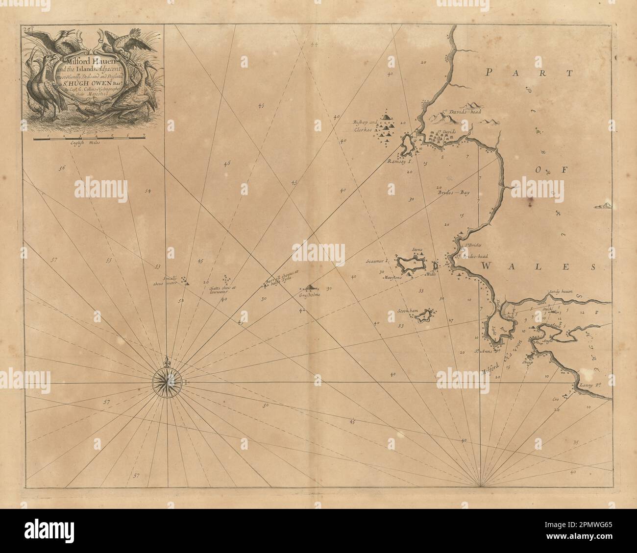 MILFORD HAVEN & adjacent coast chart. St Brides Bay St Davids. COLLINS ...