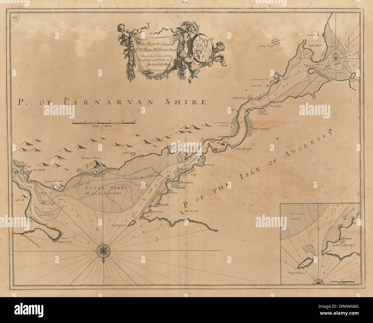MENAI STRAIT sea chart. Anglesey Bangor Conwy Caernarfon.COLLINS 1693 ...