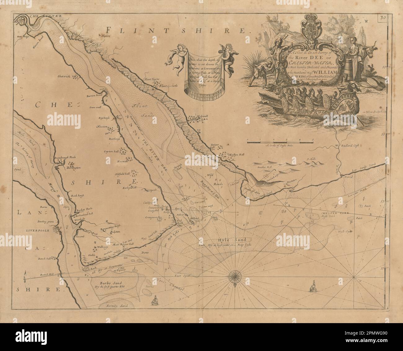 The River Dee or Chester-Water sea chart. Wirral Merseyside. COLLINS ...