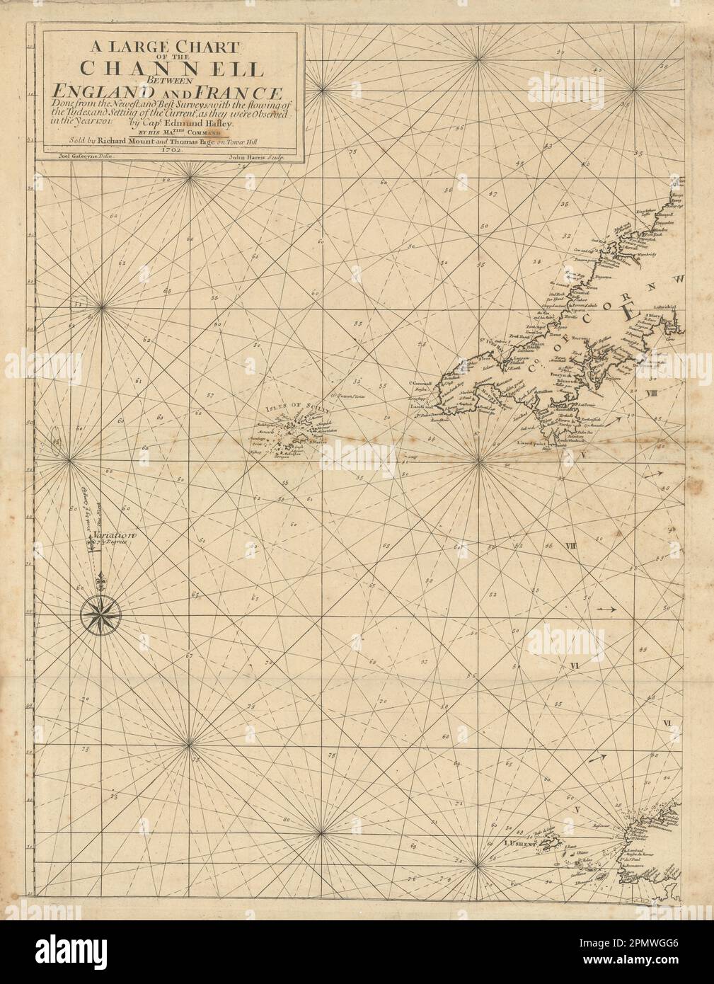 Channell between England & France. West sheet. Cornwall Scillies. MOUNT ...