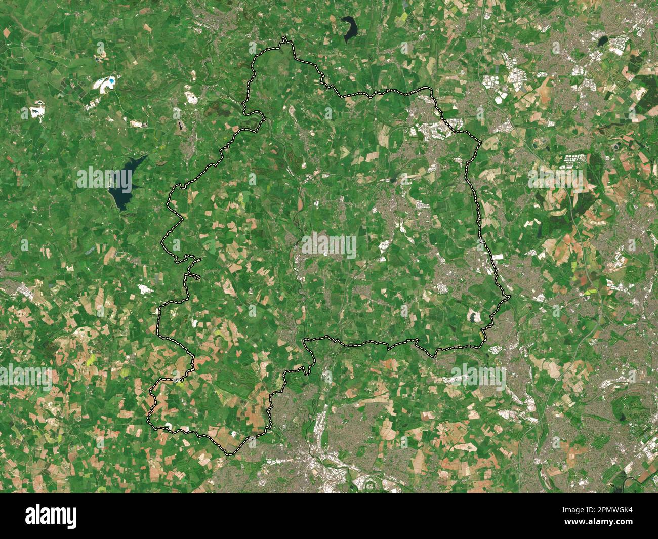 Amber Valley, non metropolitan district of England - Great Britain. Low ...