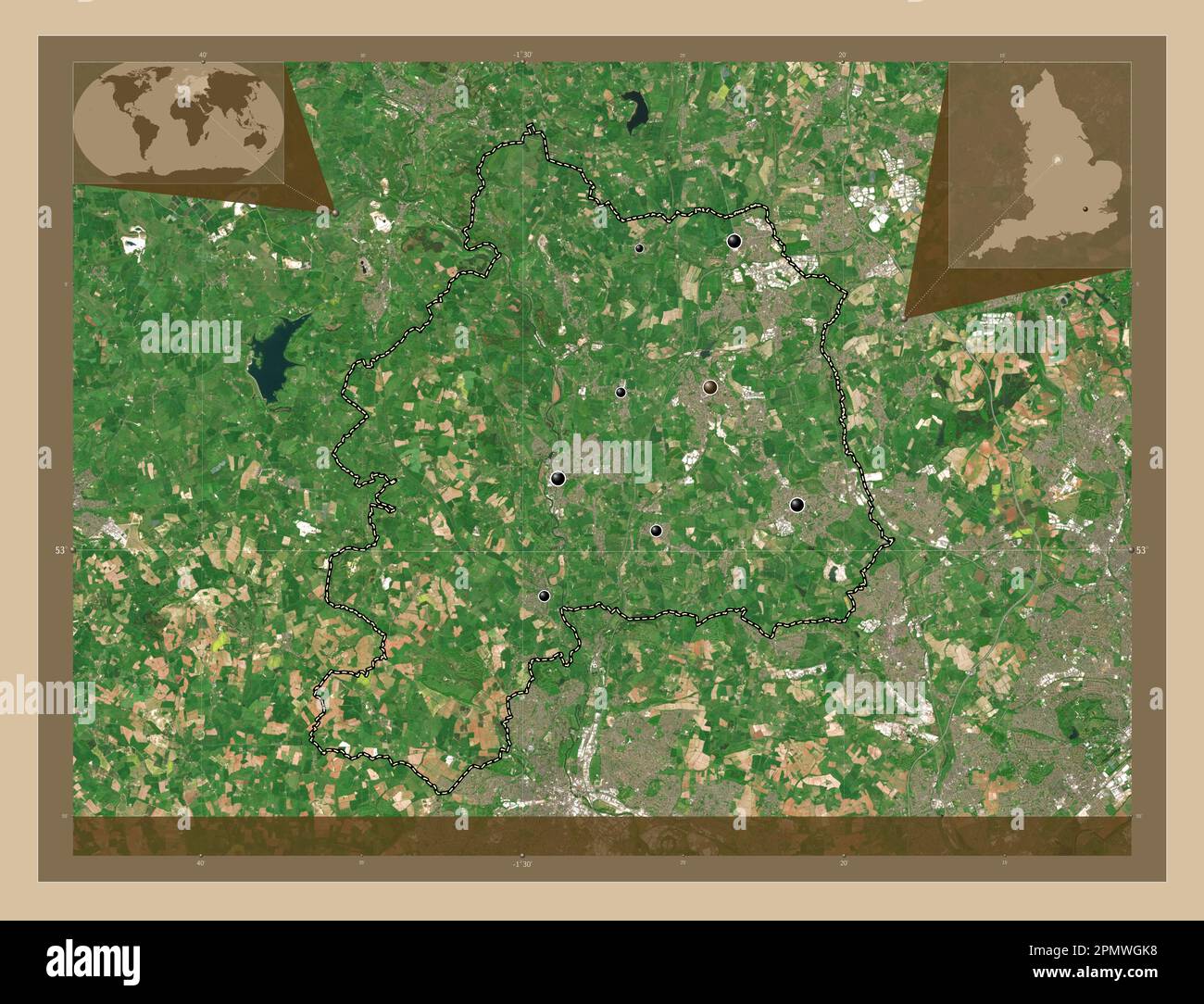 Amber Valley, non metropolitan district of England - Great Britain. Low ...