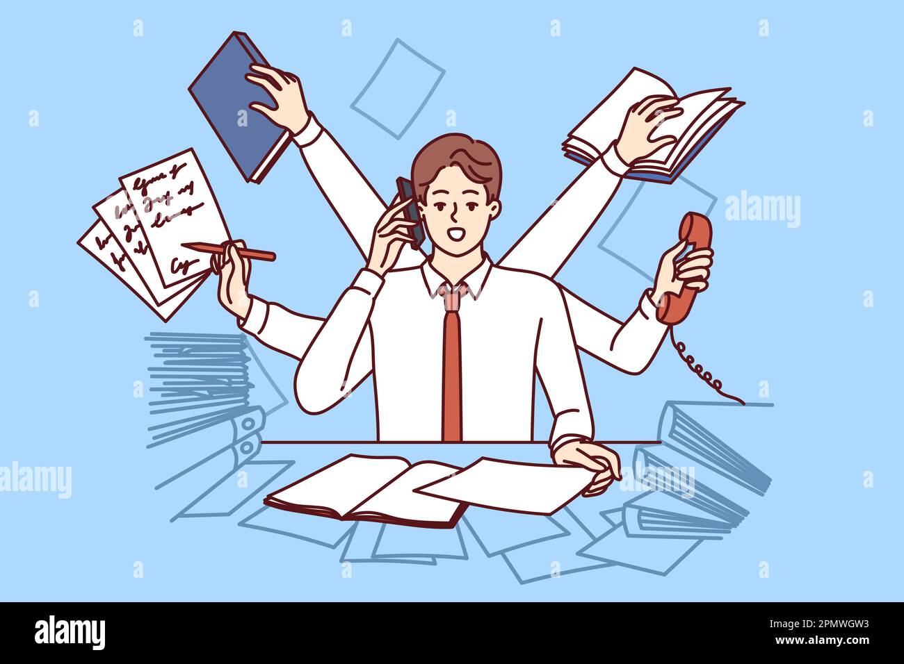 Talking in phone call sitting Stock Vector Images - Alamy