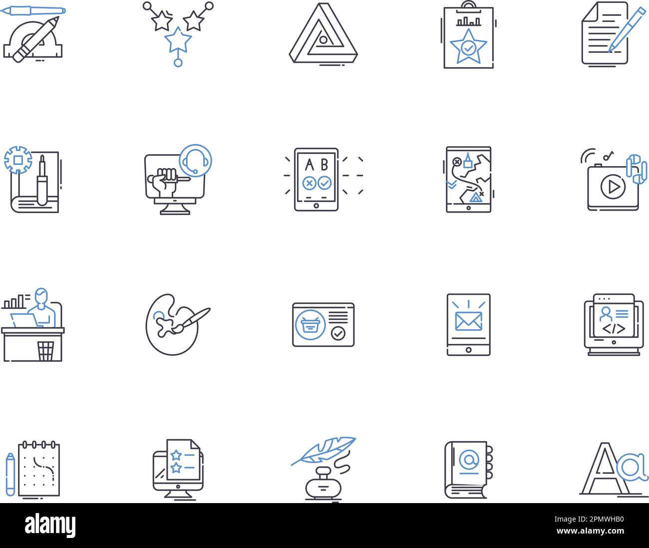 Designer outline icons collection. Designer, stylist, tailor, creator ...