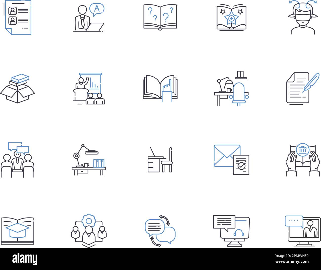 Learning business outline icons collection. business, learning ...