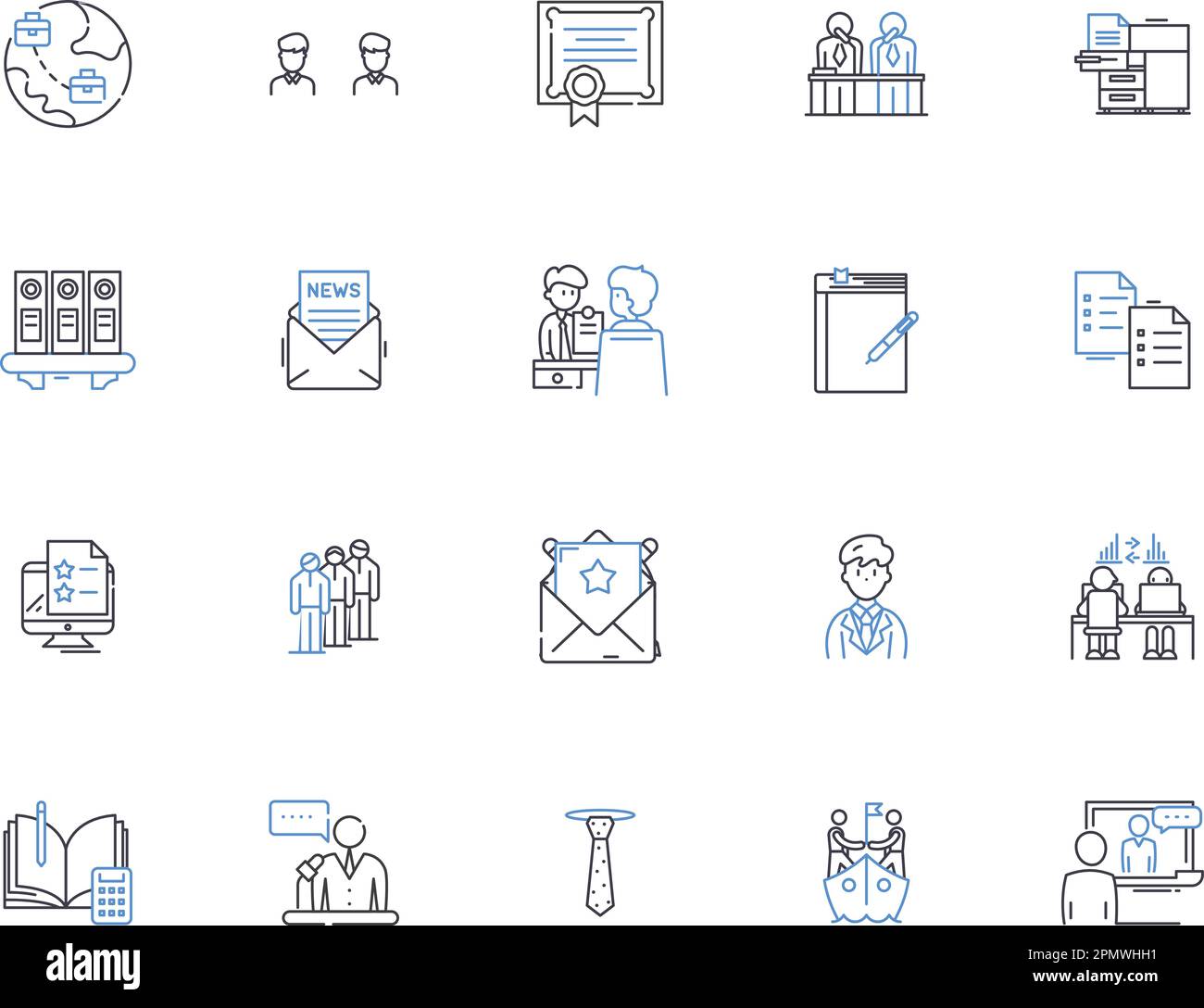 Business ethics outline icons collection. Integrity, Morality, Respect ...