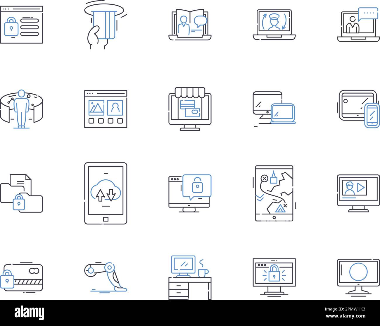Internet and gadjets outline icons collection. Gadgets, Internet ...