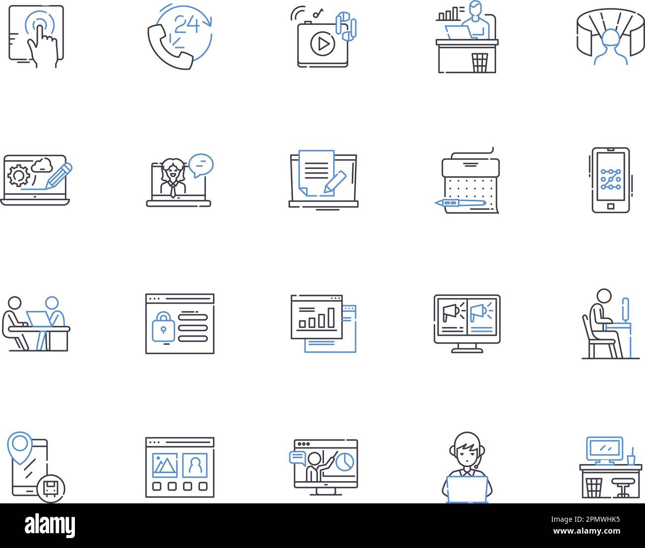 User outline icons collection. User, Profiles, Audience, Customers, Consumers, Visitors, Clients ...