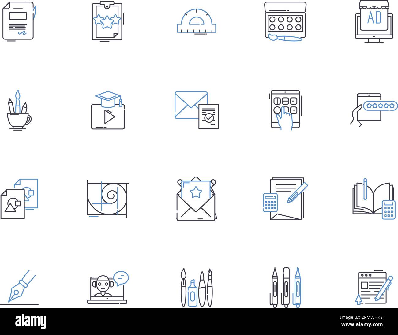 Designer outline icons collection. Designer, stylist, tailor, creator ...