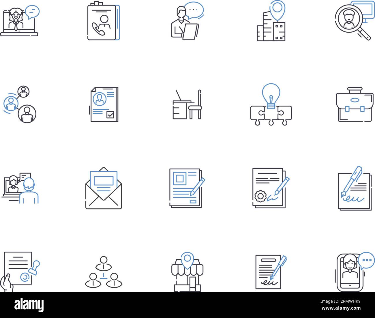 Recruitment outline icons collection. Hiring, Interviews, Staffing, Job ...