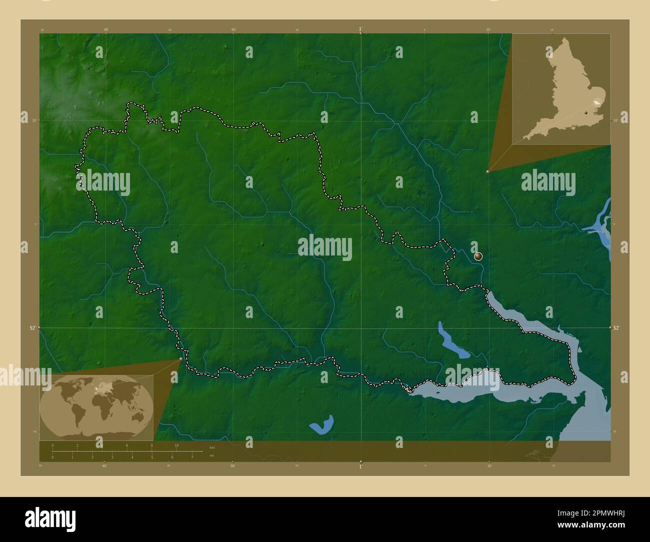 Babergh, non metropolitan district of England - Great Britain. Colored ...