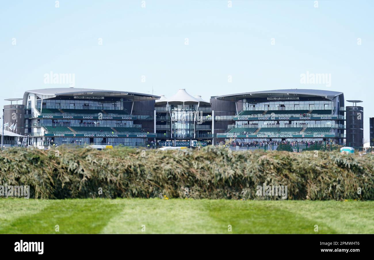 A general view of the Lord Sefton Stand (left) and the Earl Of Derby ...